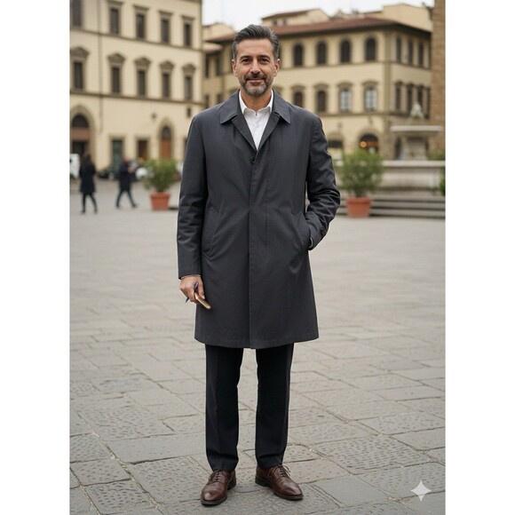 Claiborne | Jackets & Coats | Claiborne Trench Coat Men 42r Black ...